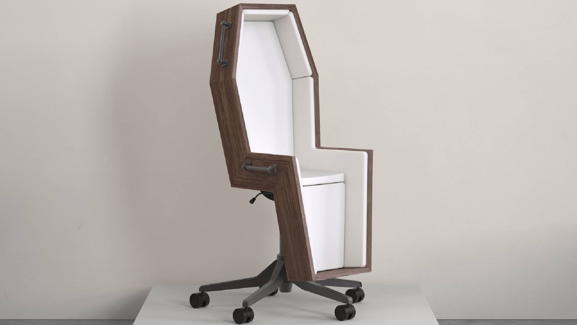 These coffin chairs illustrate work 'slavery'