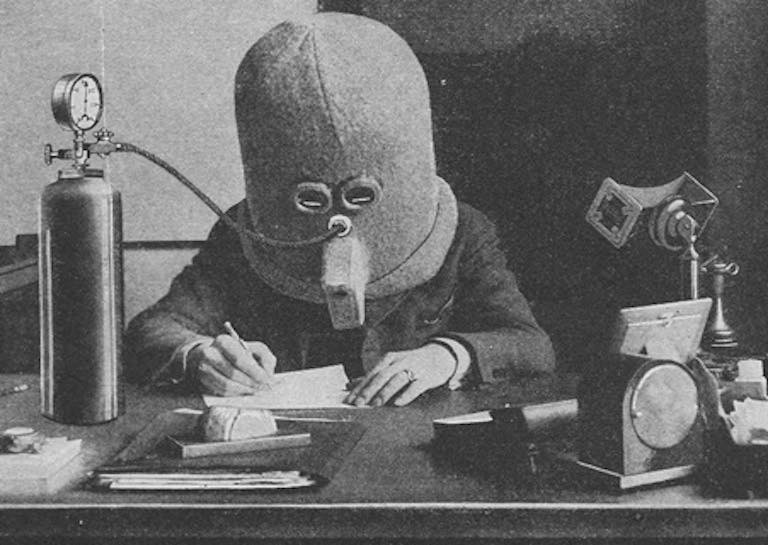 This Vintage Anti-Distraction Helmet Looks Like a Creepy Horror Show Prop