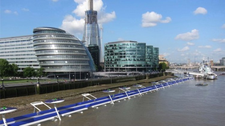 Take a ride on a floating cycle path on the River Thames