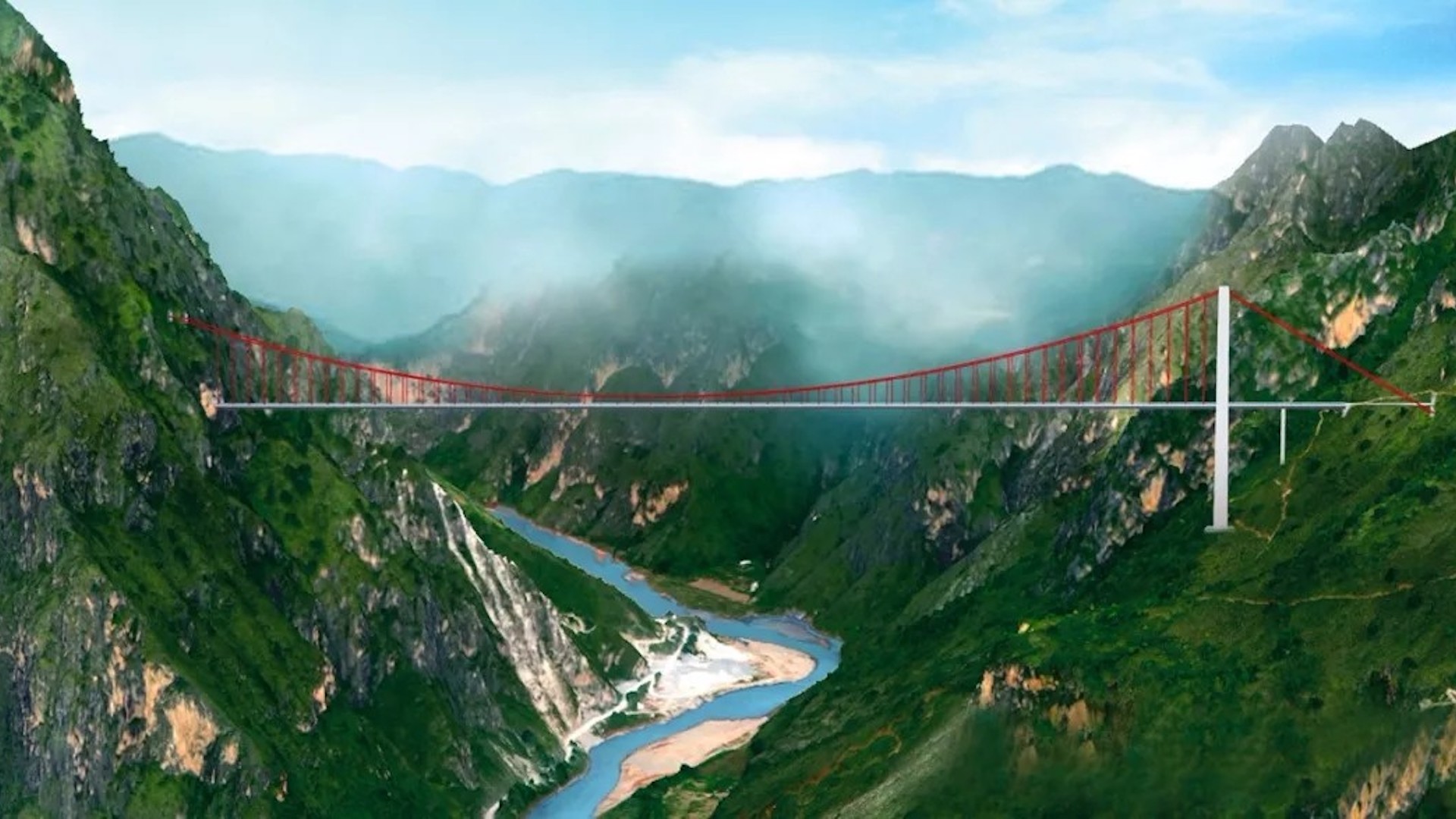 China has built the world's longest single-tower suspension bridge