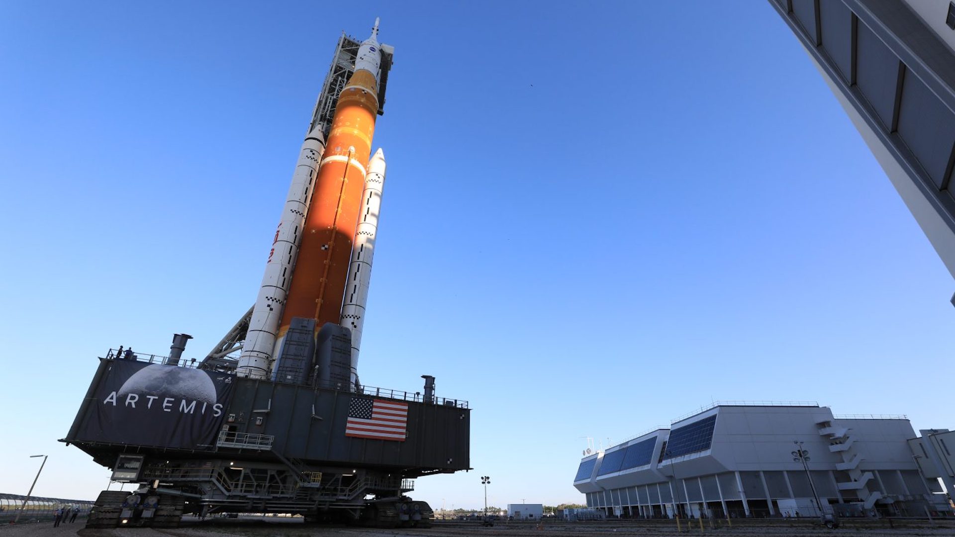 Artemis rocket rollout: NASA's massive SLS Moon Rocket rolls out to the ...