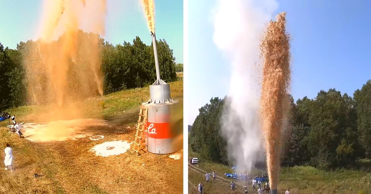 YouTuber Makes 10 000 Liters Of Soda Explode With Baking Soda