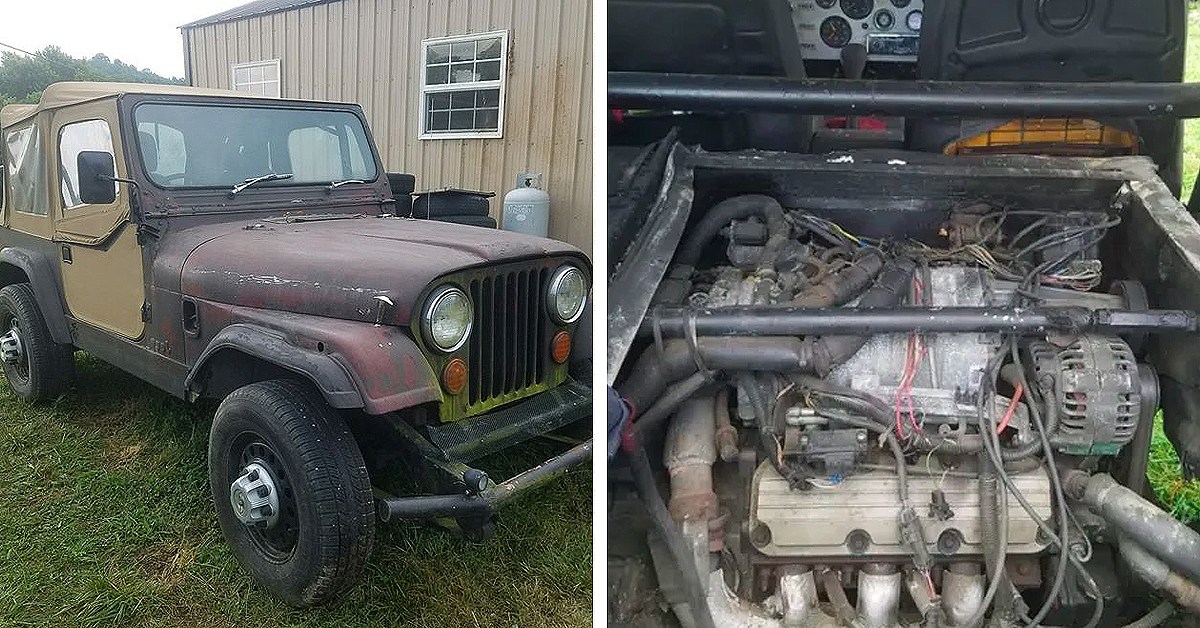 This One of a Kind Jeep Has a Buick Engine Mounted Into Its Rear