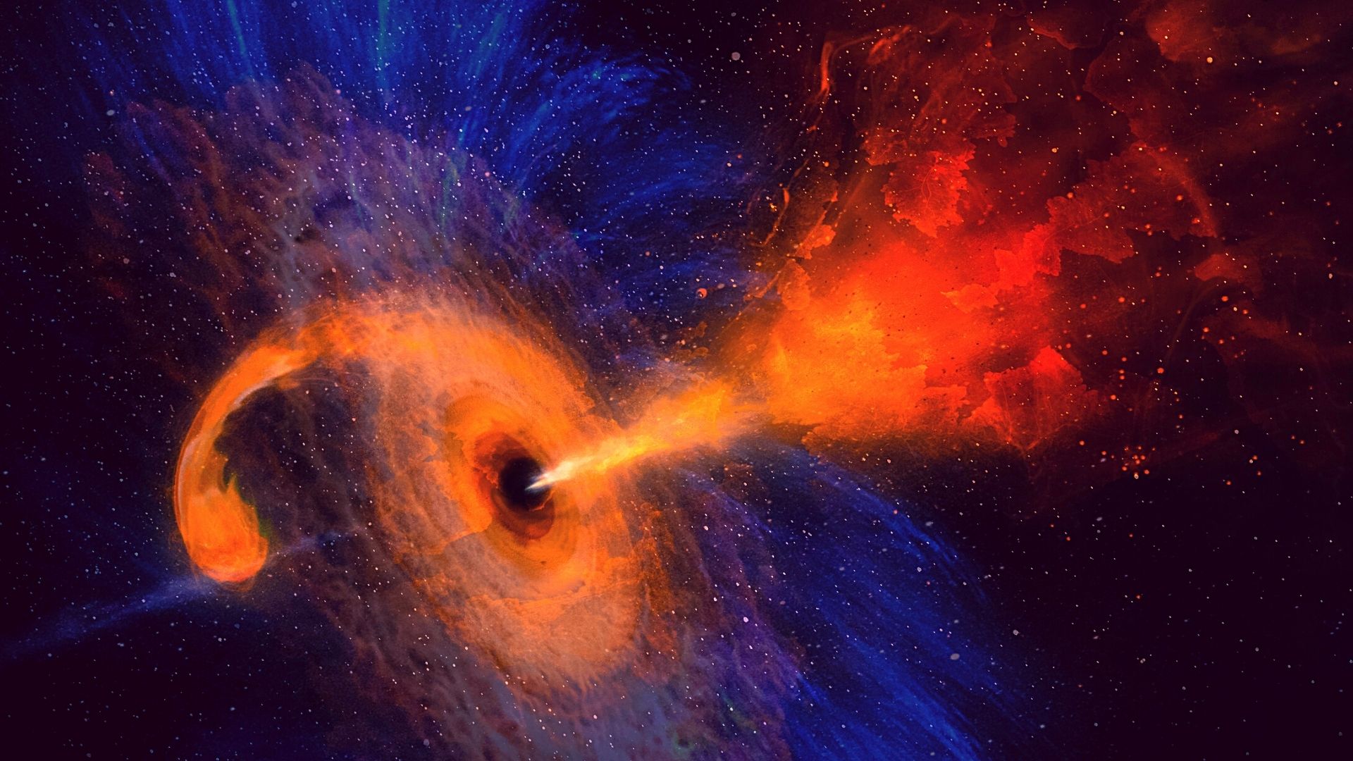 The Gigantic Black Hole in a Nearby Galaxy Eating Its Host Star to Death